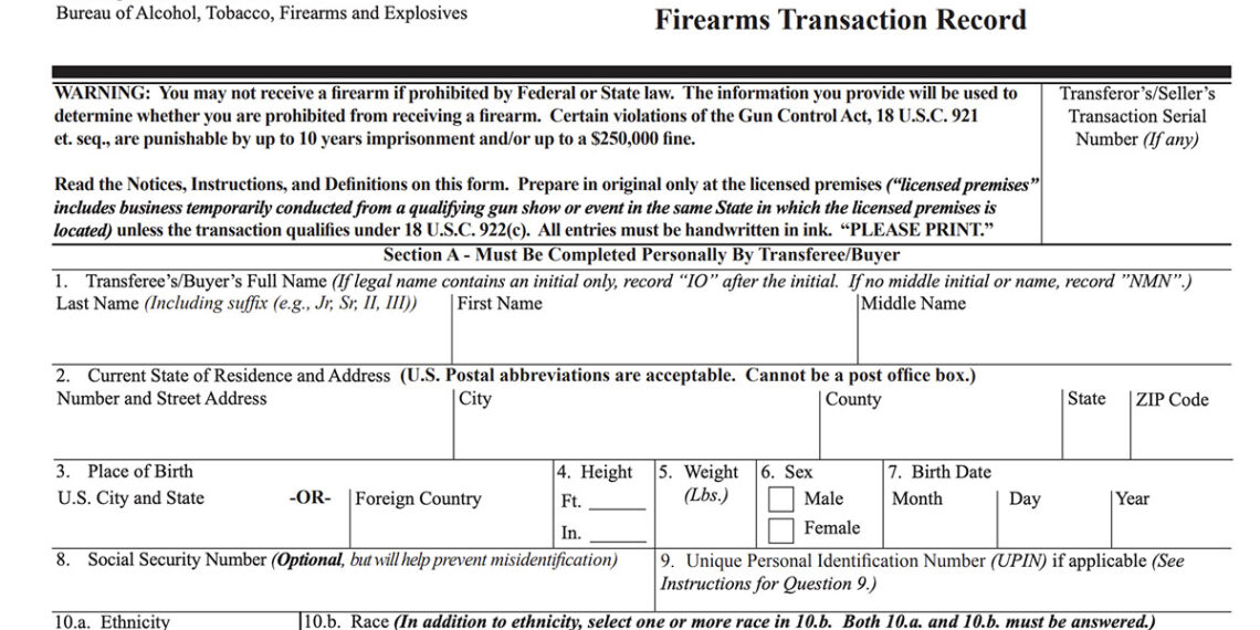 Abhorrent Behaviors and ATF Form 4473 - Small Arms Review